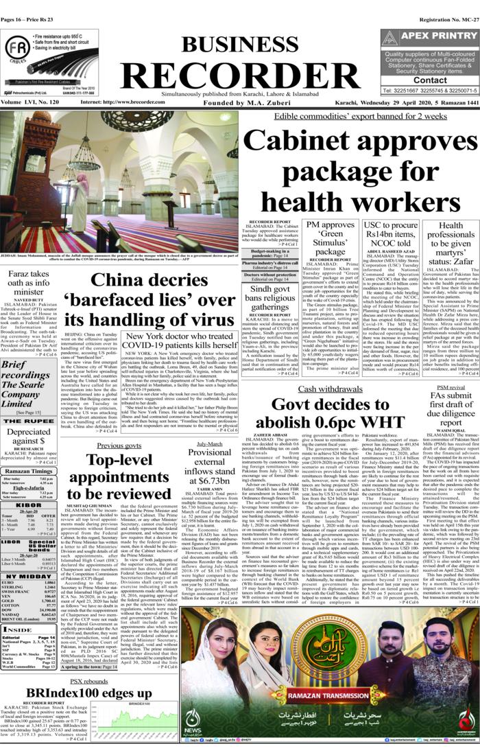 BR-ePaper | Apr 29, 2020 | Page Pakistan Stock Exchange Page 10