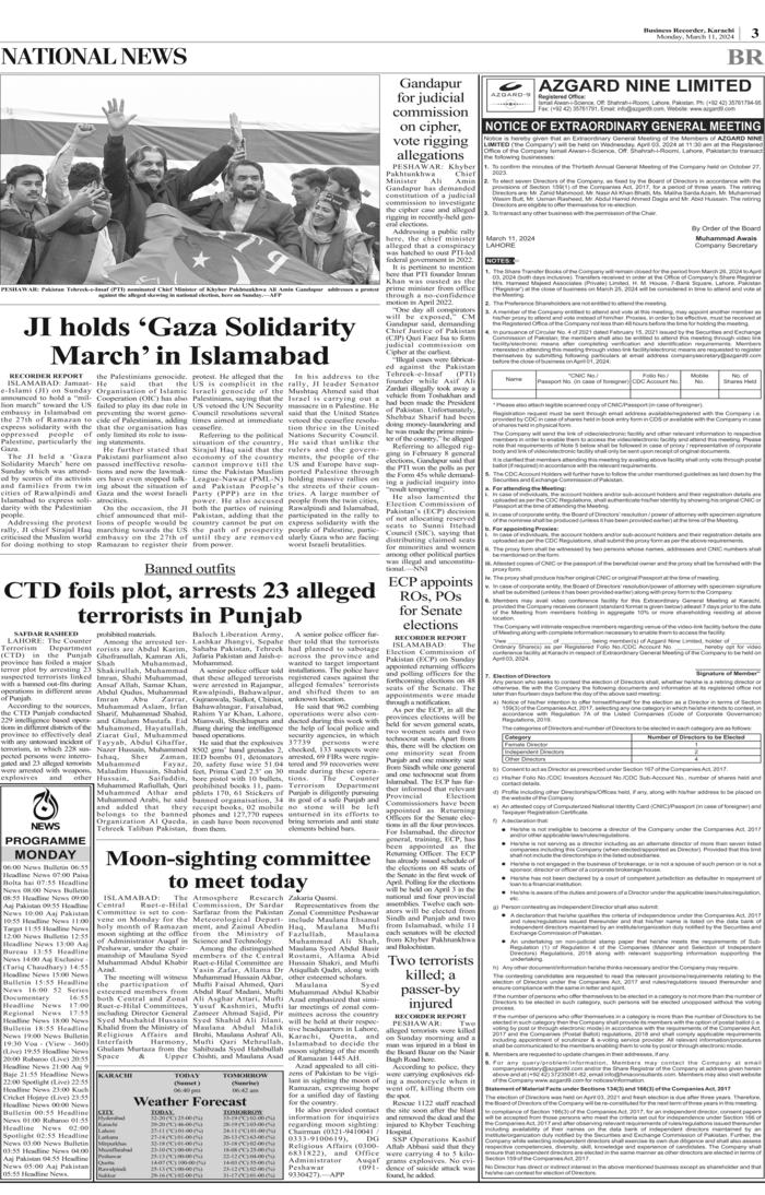 BR-ePaper | Mar 11, 2024 | Page Front Page 1